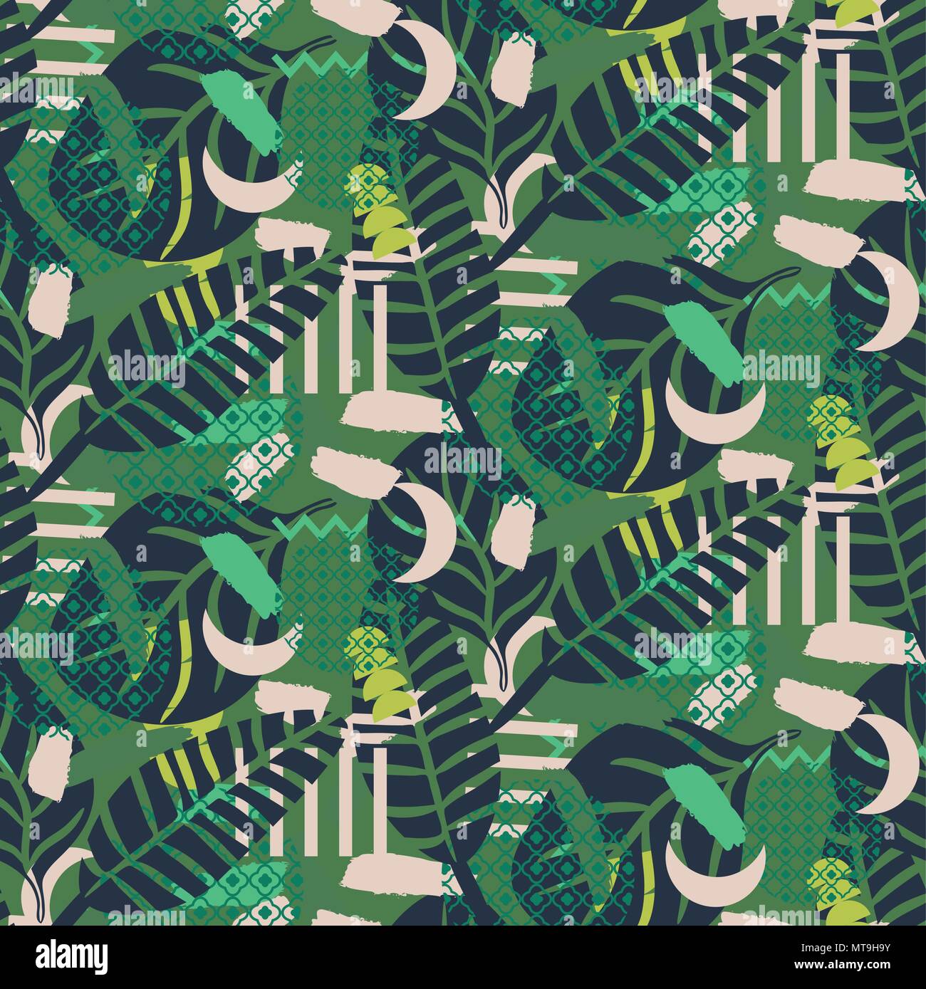 Jungle pattern. Green abstract textured vector background Stock Vector ...