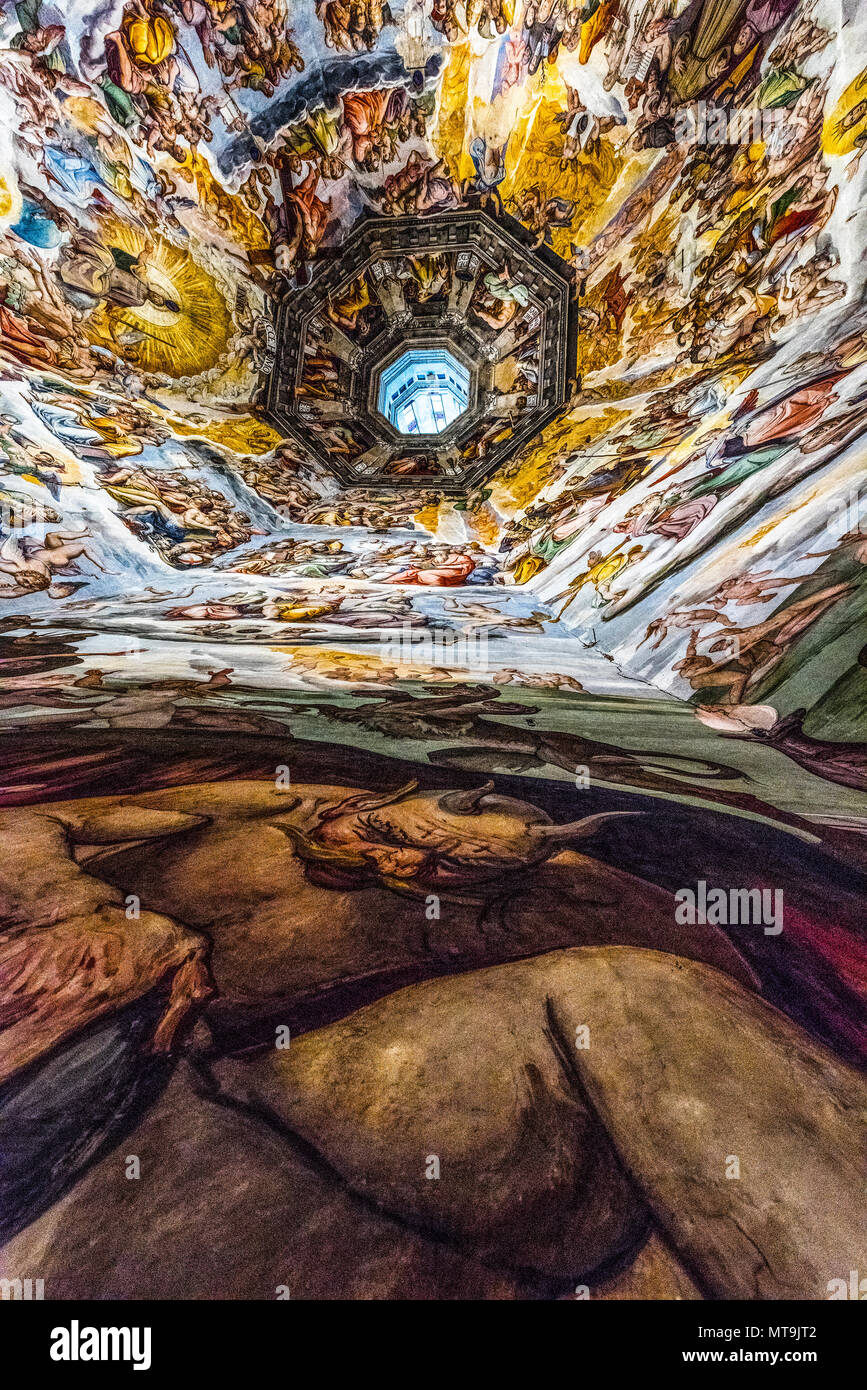 Ceiling detail of Duomo di Firenze Cathedral, Cathedral of Saint Mary ...