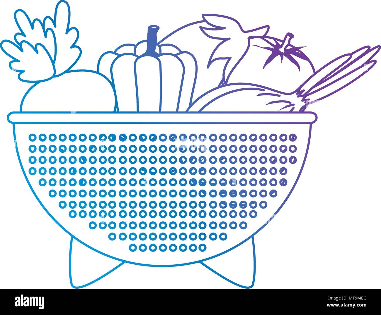 fresh vegetables in kitchen colander Stock Vector Image & Art - Alamy