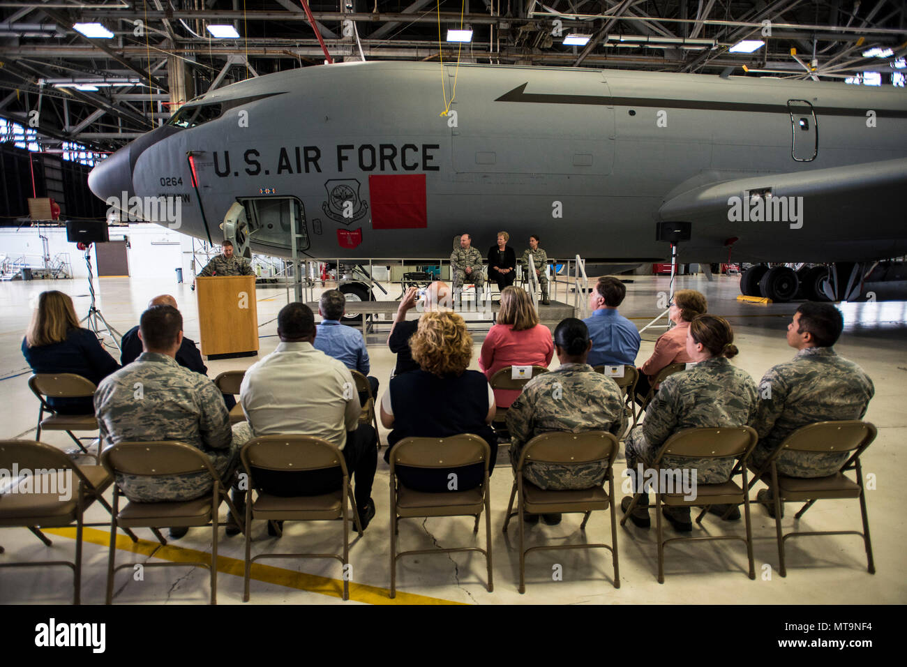 The 121st Air Refueling Wing holds a ceremony to dedicate one of their ...