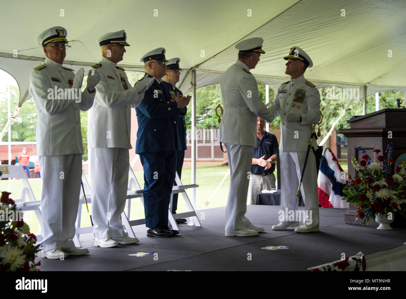 Adm. Paul F. Zukunft, Coast Guard Commandant, presents Vice Adm. Karl ...