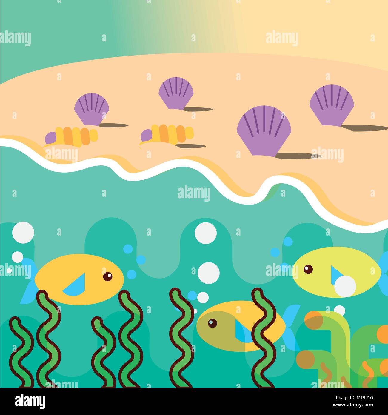 sea life cartoon Stock Vector Image & Art - Alamy