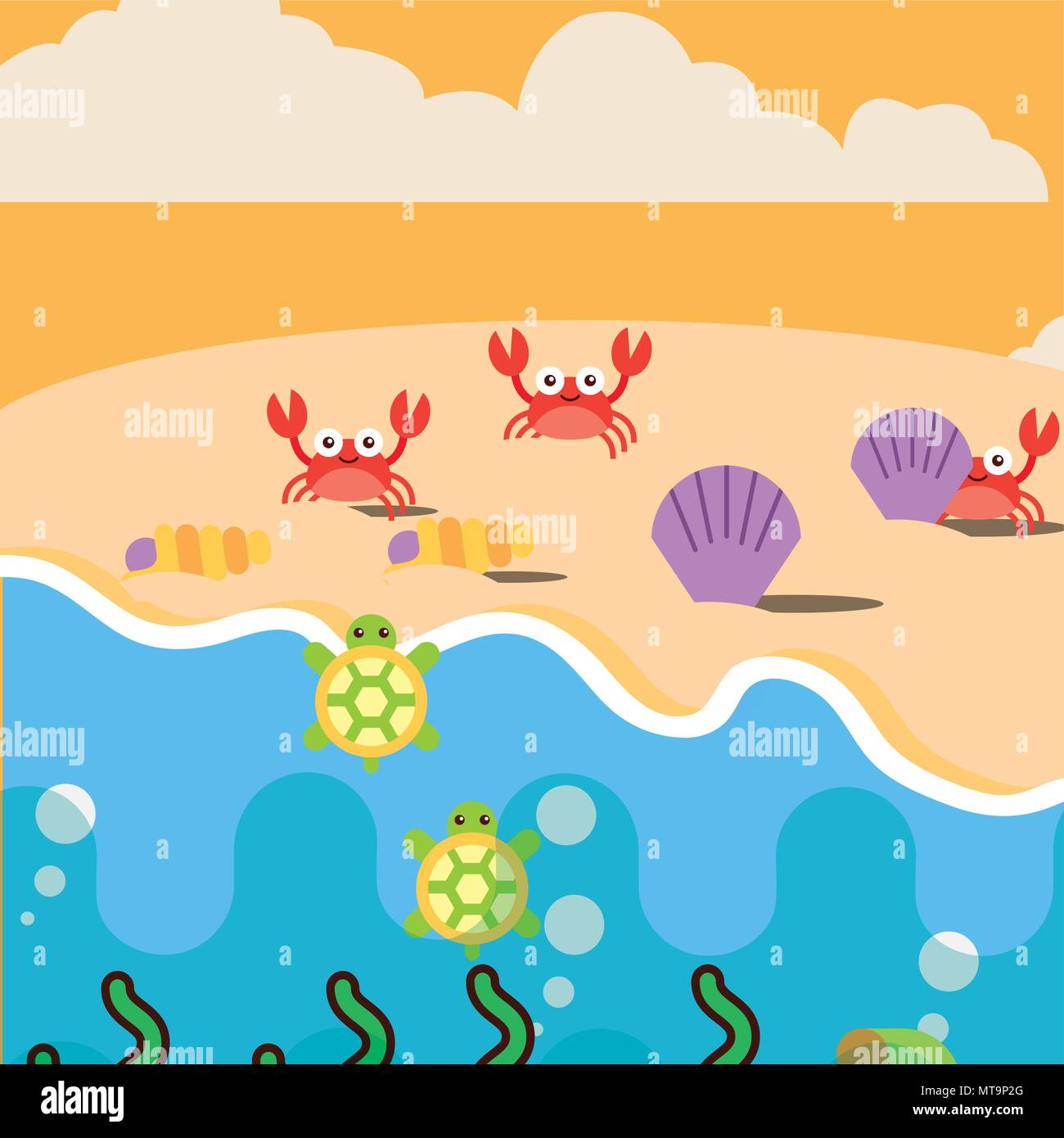 sea life cartoon Stock Vector Image & Art - Alamy