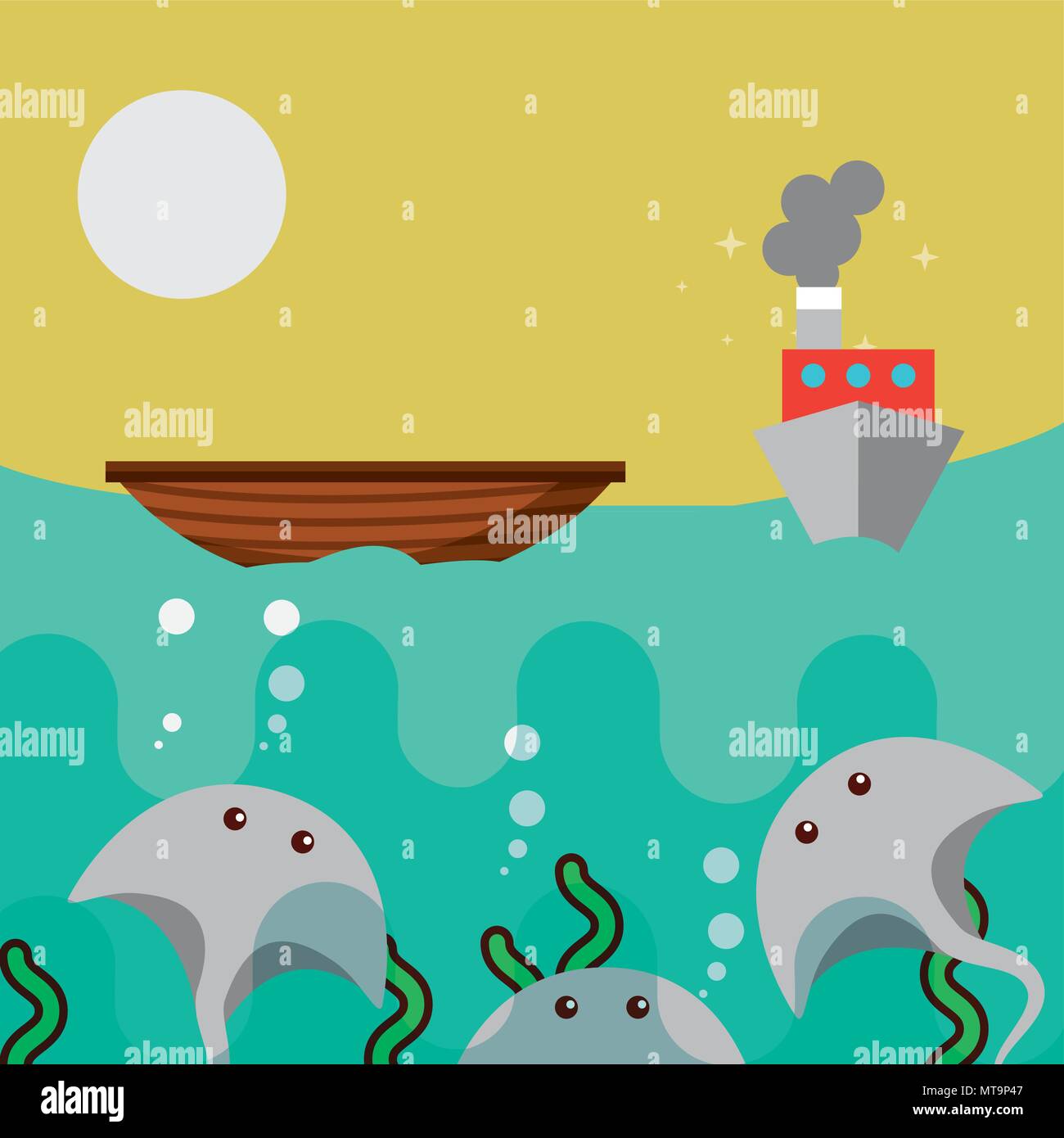 sea life cartoon Stock Vector Image & Art - Alamy