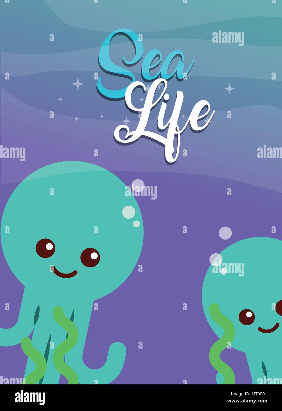 sea life cartoon Stock Vector Image & Art - Alamy