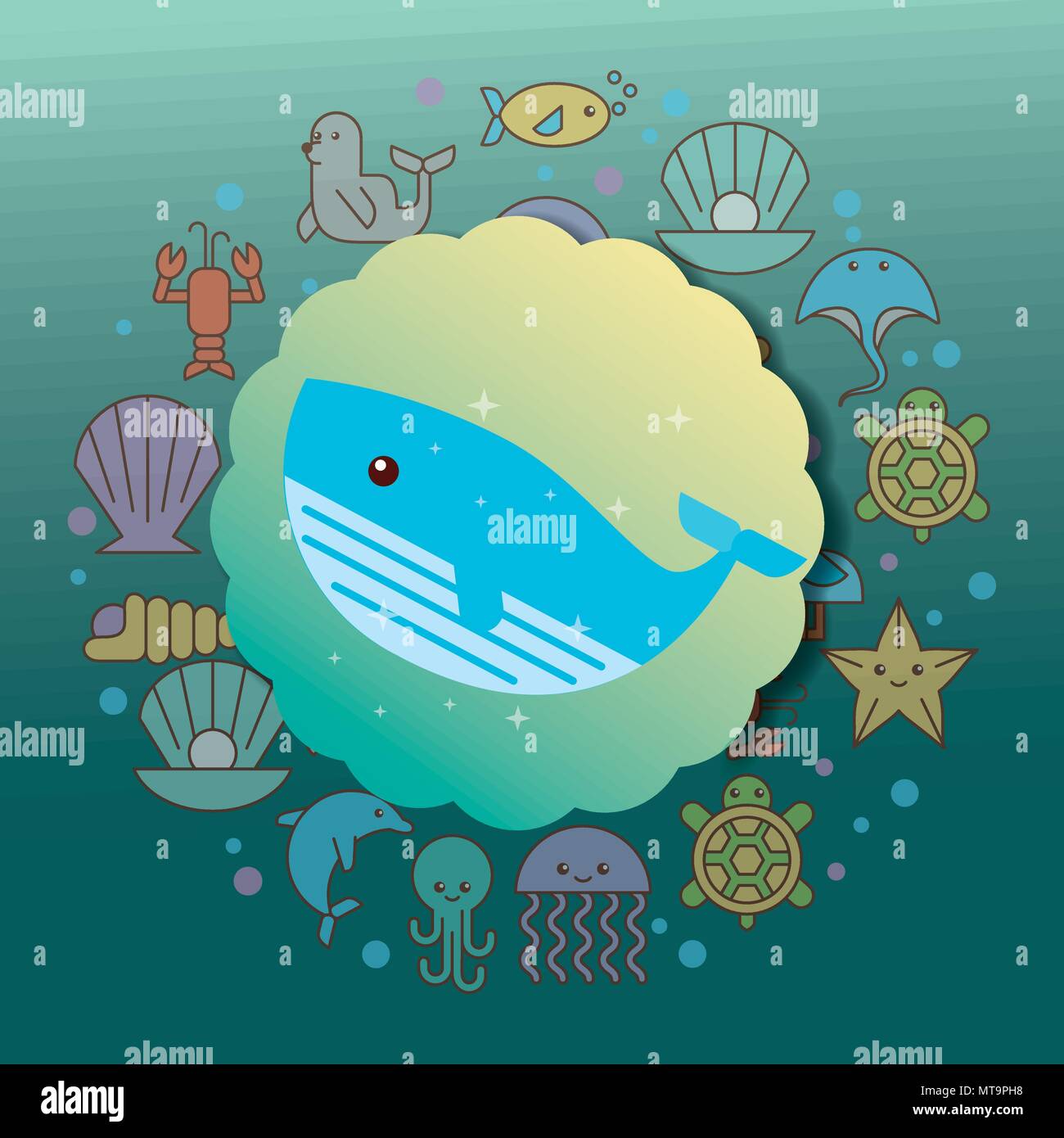 sea life cartoon Stock Vector Image & Art - Alamy