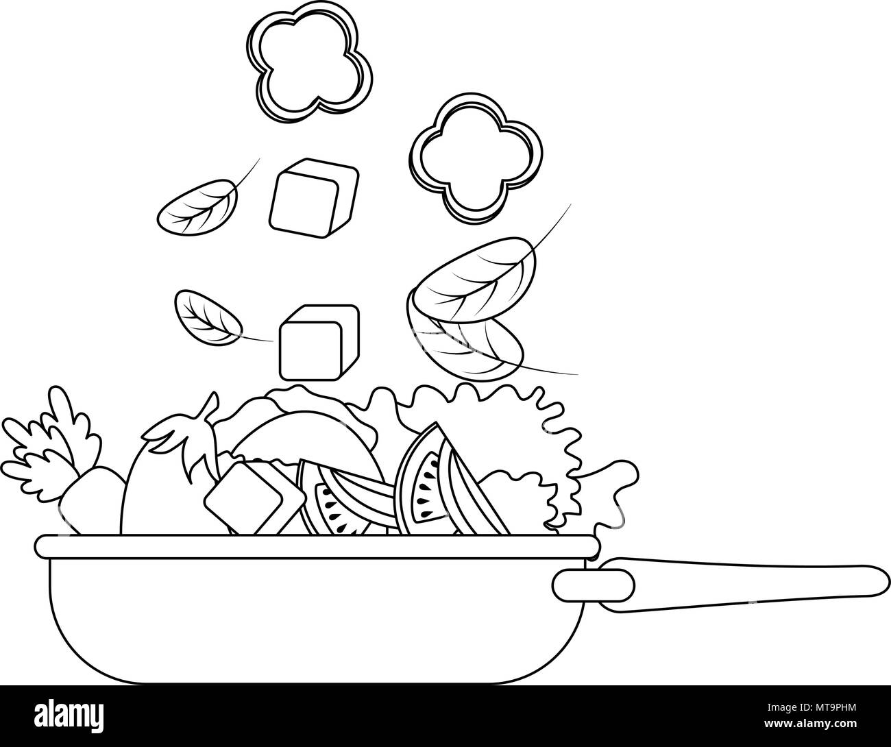 vegetables cooking in kitchen pan Stock Vector Image & Art - Alamy