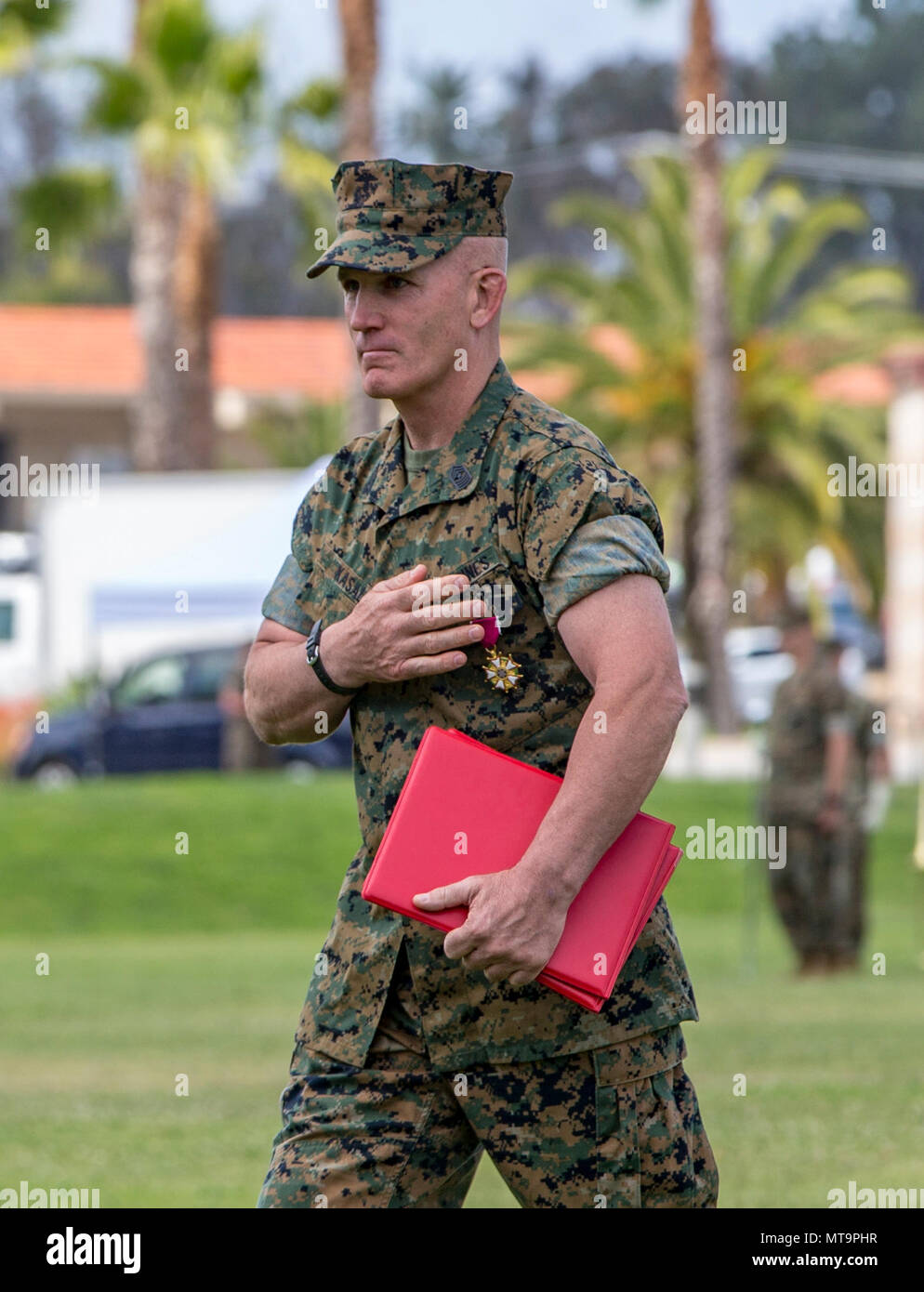 Sgt. Maj. Bradley Kasal, the outgoing I Marine Expeditionary Force ...