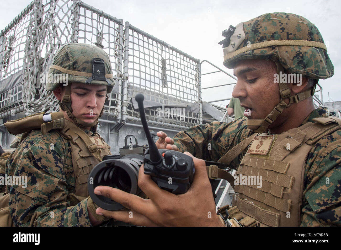 USNS MILLINOCKET, At Sea (May 20, 2018) Cpl. Gurpreet Singh, right, and ...