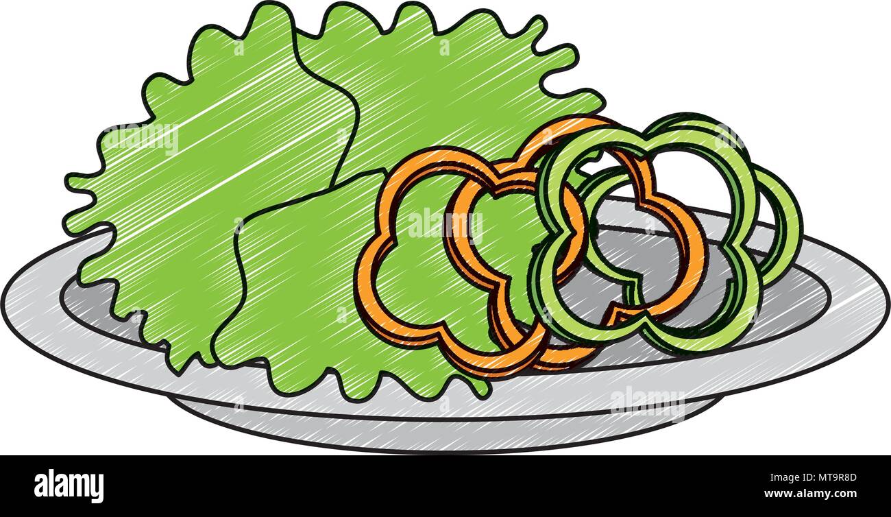 delicious vegetable salad on plate Stock Vector Image & Art - Alamy