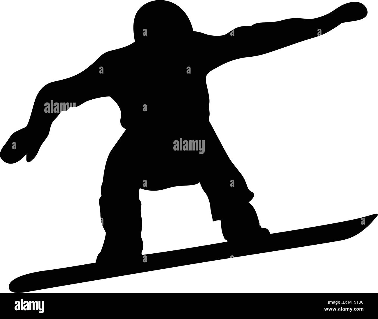 male snowboarder jump and flight black silhouette Stock Vector Image ...