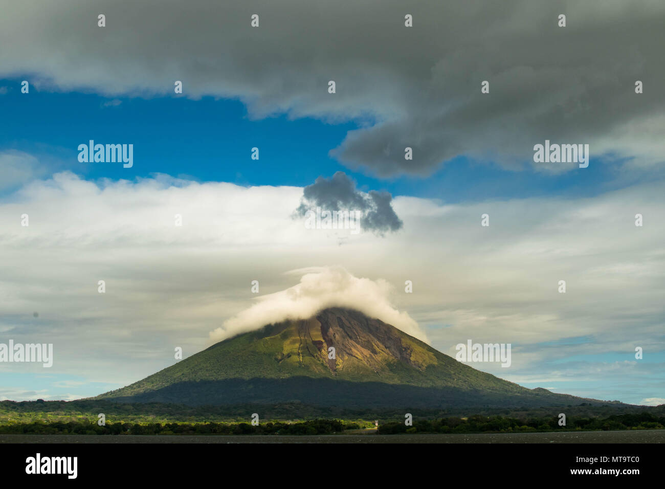 View of Volcan Concepcion from a ferry on Lake Nicaragua Stock Photo ...