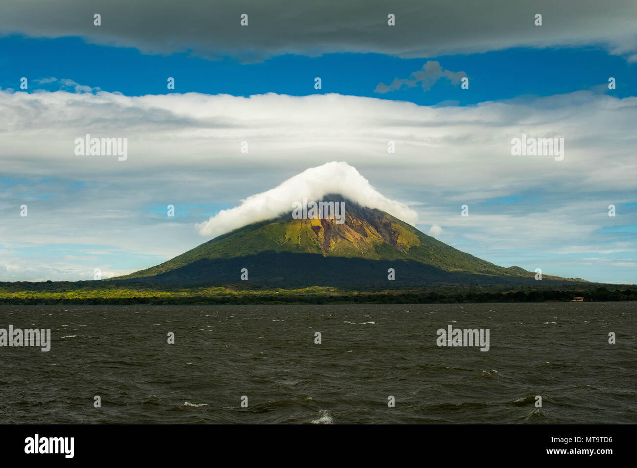View of Volcan Concepcion from a ferry on Lake Nicaragua Stock Photo ...