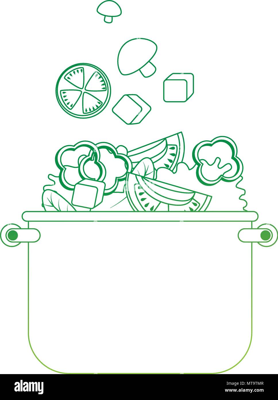 vegetables cooking in kitchen pot Stock Vector Image & Art - Alamy