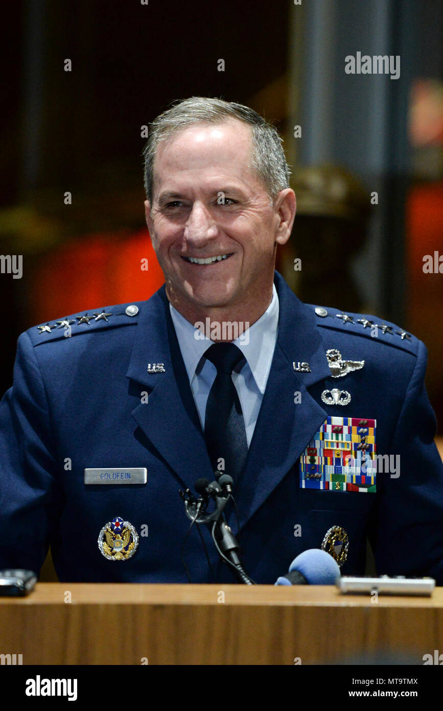 Chief of Staff of the Air Force, Gen. David L. Goldfein, responds to a ...