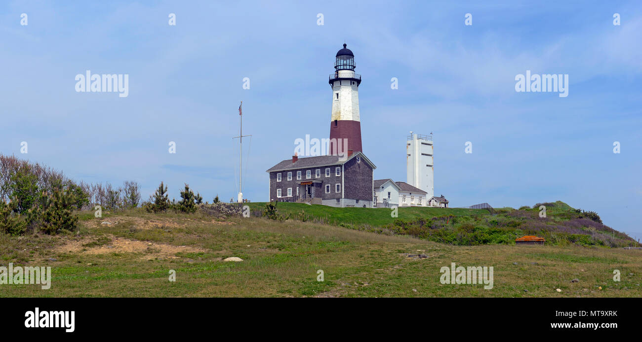 Coastal scene with Montauk Lighthouse in Long Island New York Stock ...