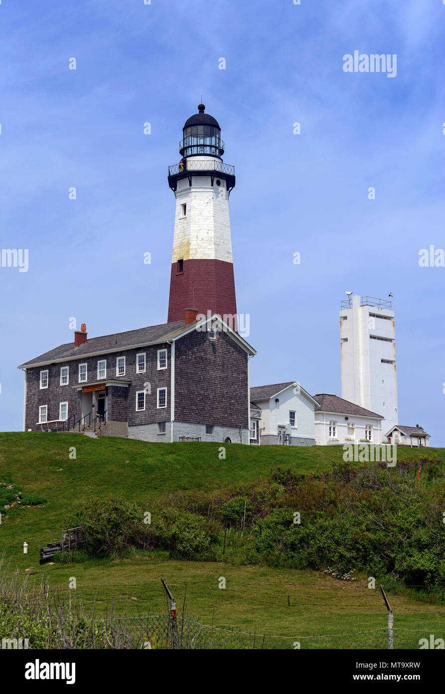 Coastal scene with Montauk Lighthouse in Long Island New York Stock ...