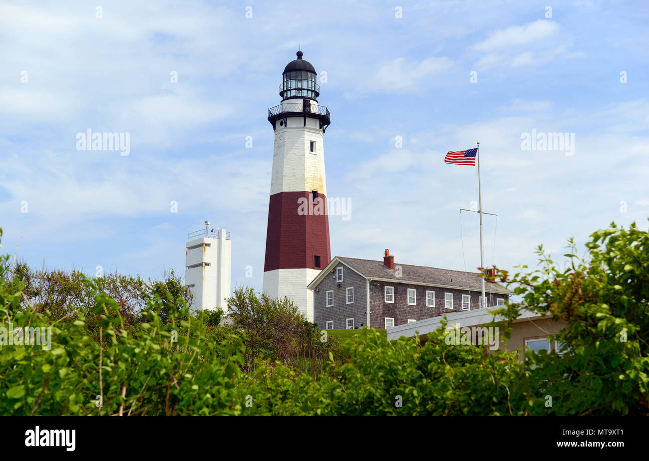 Coastal scene with Montauk Lighthouse in Long Island New York Stock ...