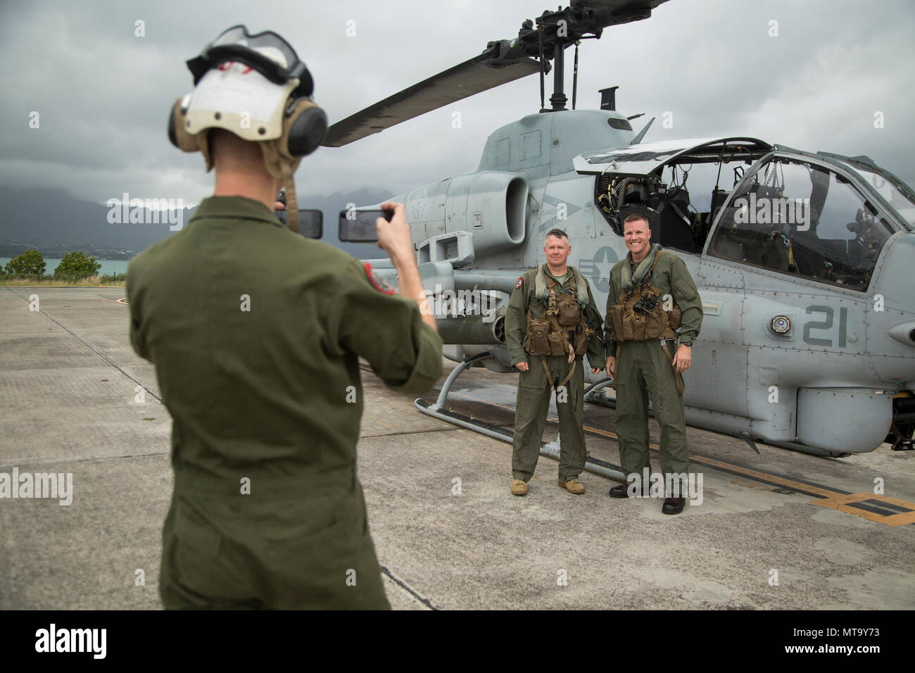 U.S. Marine Col. Christopher Patton (left) and Maj. Mark Koval (right ...