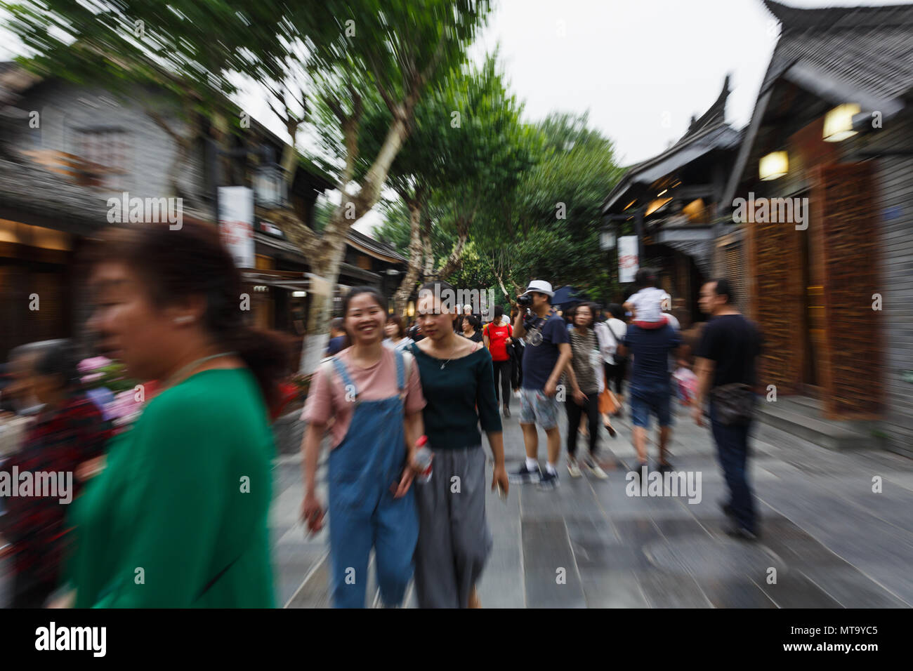 Chengdu, Sichuan Province, China - May 24, 2018 : china lane, Kuan and ...