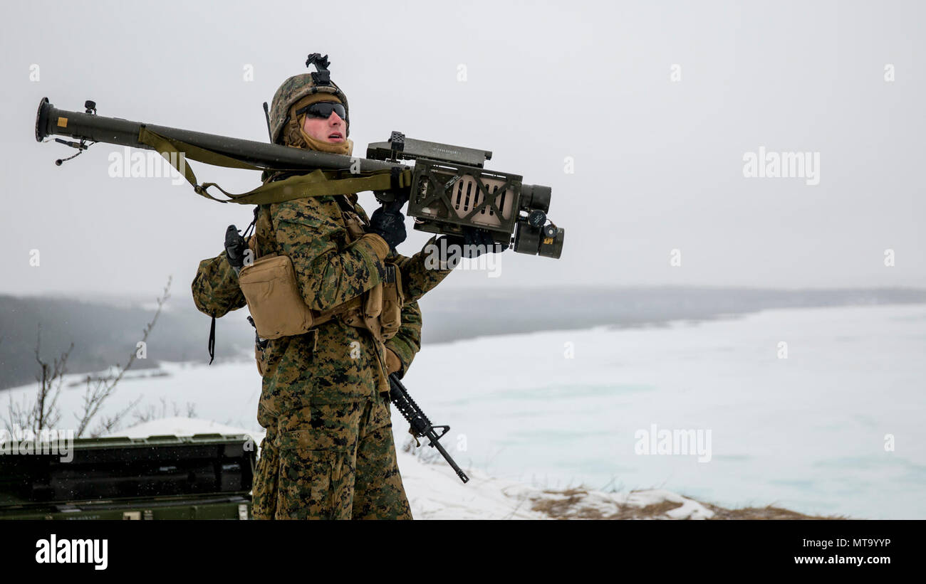 U.S. Marine Corps Lance Cpl. Ryan M. George, a low altitude air defense ...