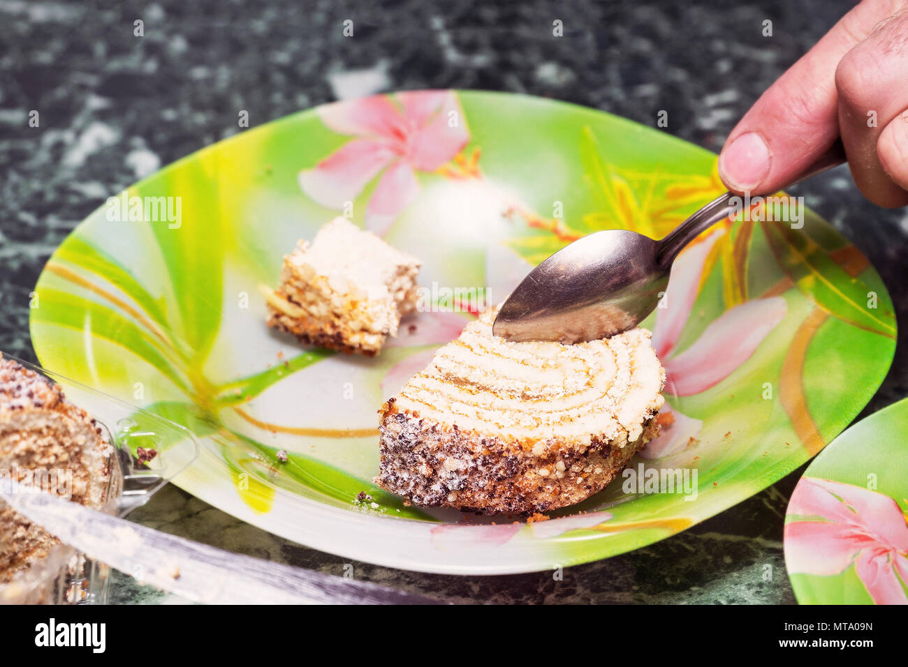 Man eats cake spoon hi-res stock photography and images - Alamy