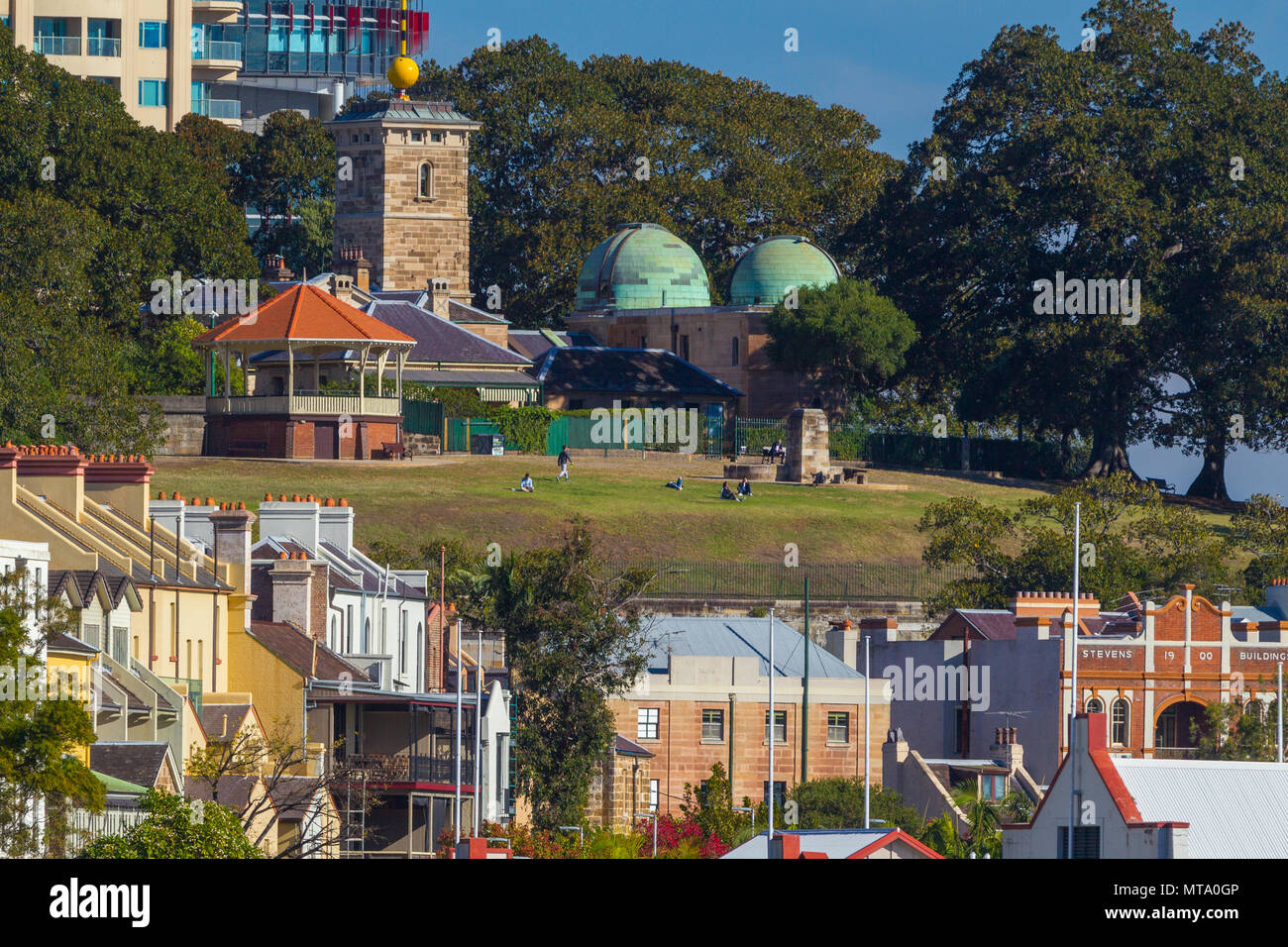 Observatory Hill and the historic Rocks district of Sydney, Australia ...