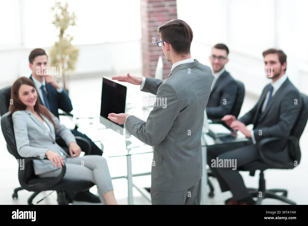 Business conference at modern office, seminar Stock Photo - Alamy