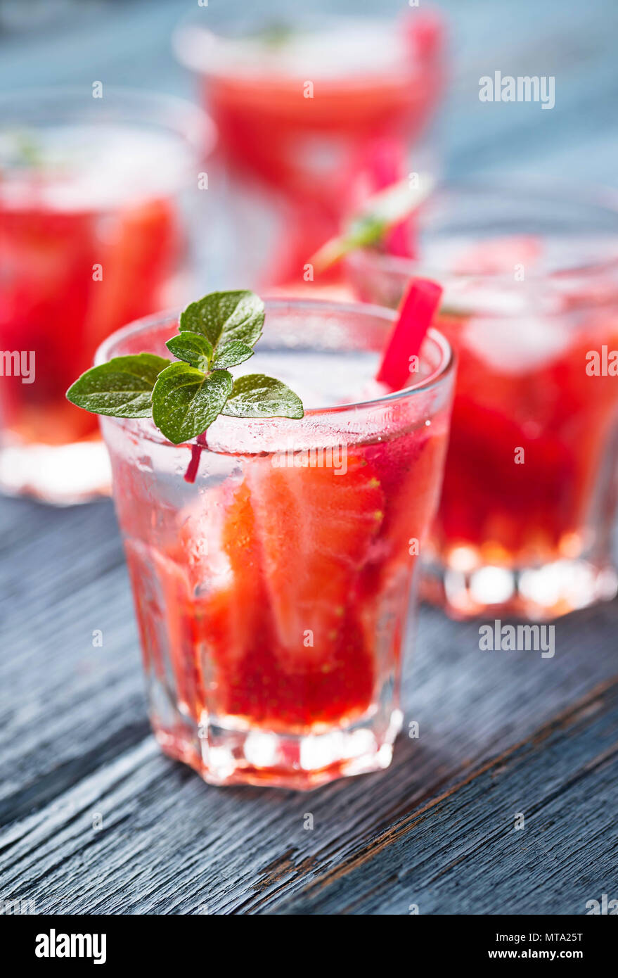 Summer fresh drink strawberry lemonade Stock Photo - Alamy