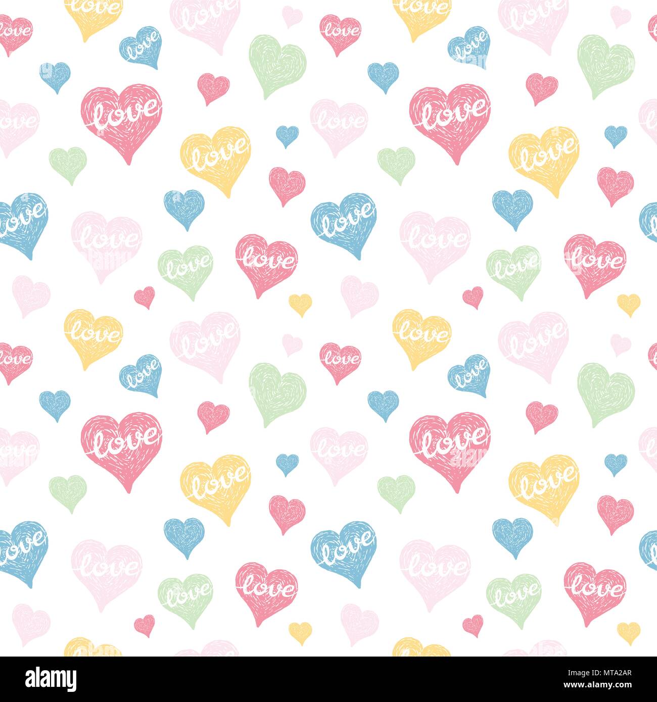 Seamless pattern with hearts. Valentines Day background. Vector holiday ...