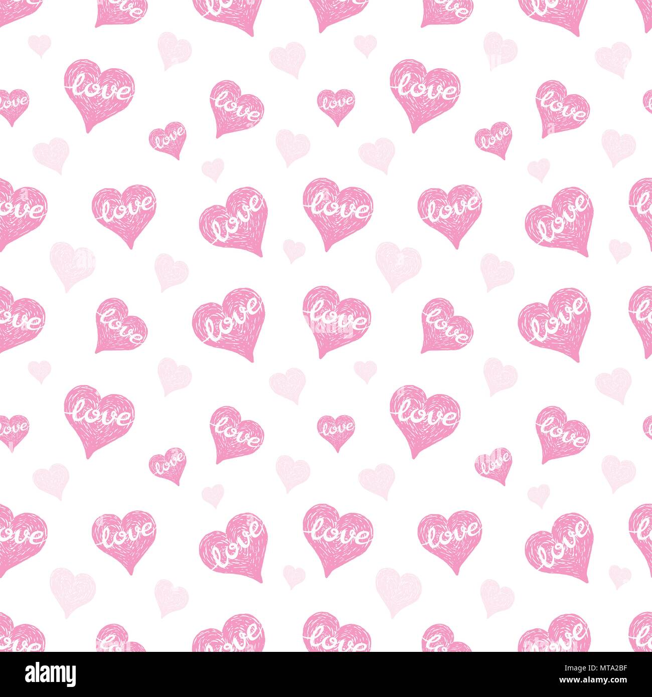 Seamless pattern with hearts. Valentines Day background. Vector holiday ...