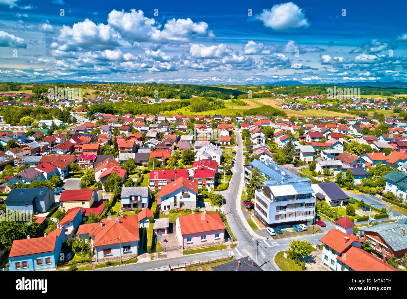 Picturesque town of Krizevci in Prigorje region of Croatia, rural ...