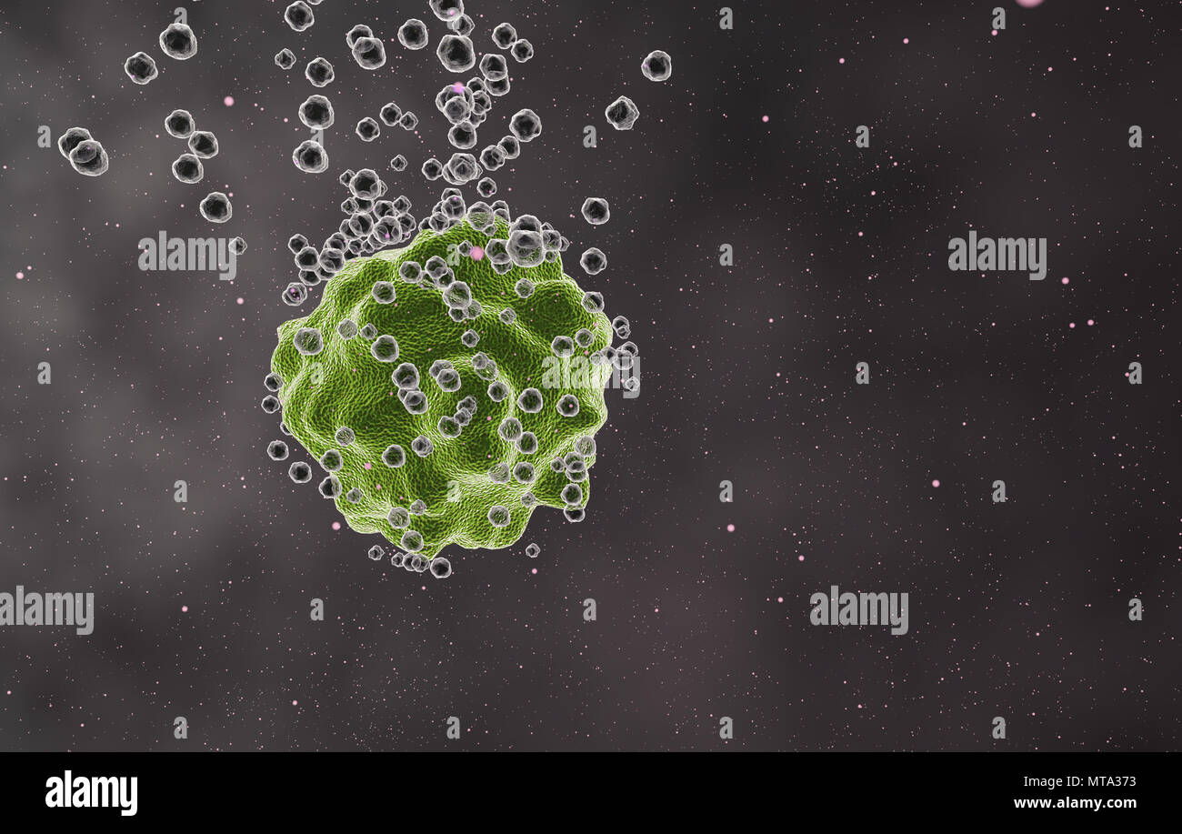Abstract Illustration of bacteria - in green colors Stock Photo - Alamy