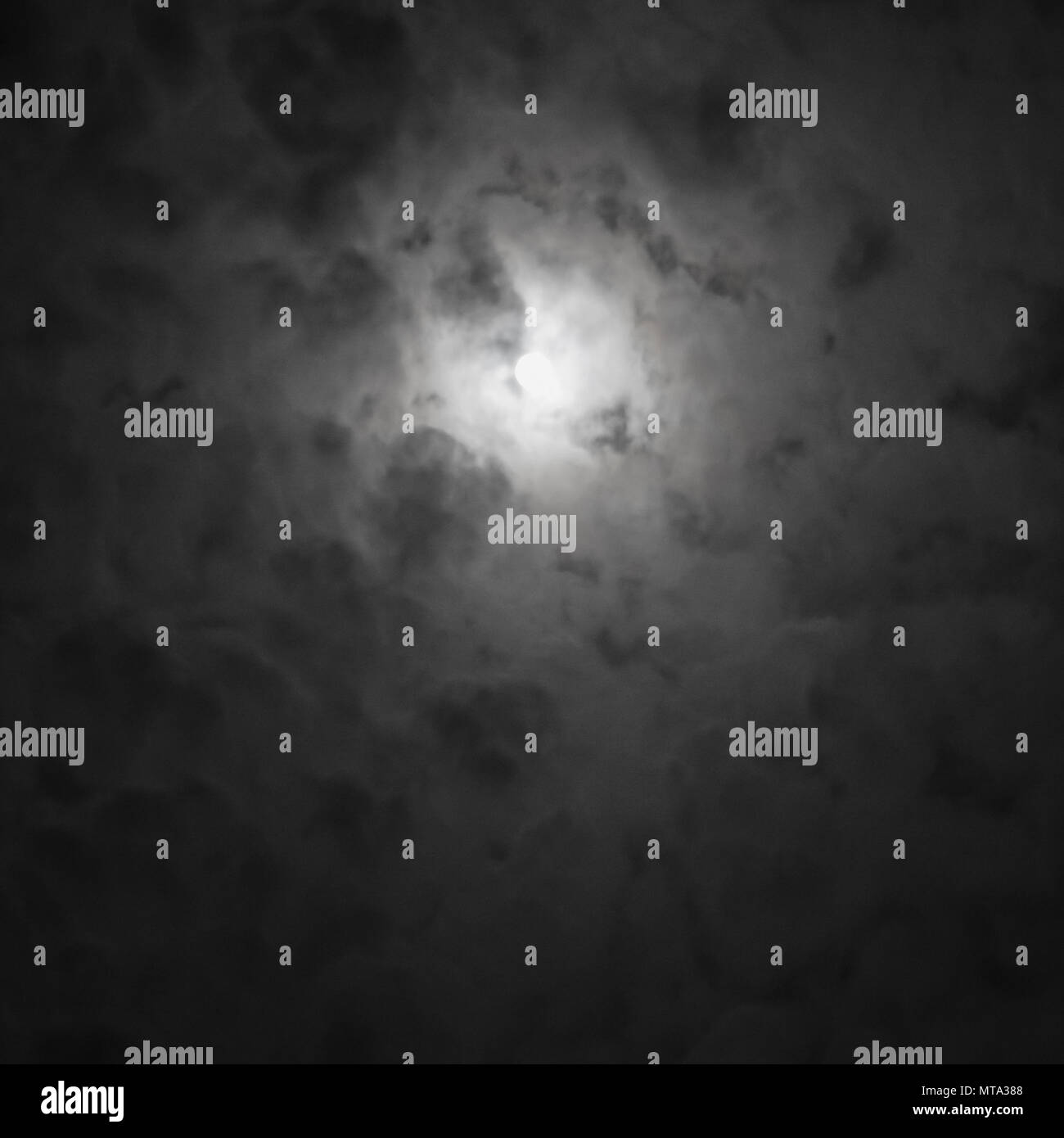 Moon Black And White Clouds