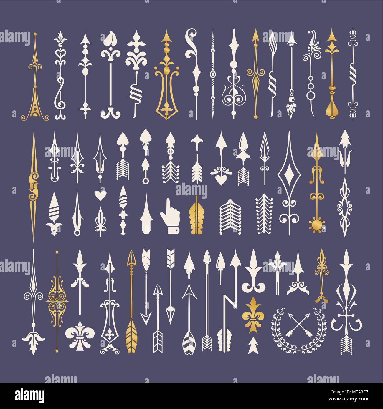 Gold curve arrow vector vectors hi-res stock photography and images - Alamy