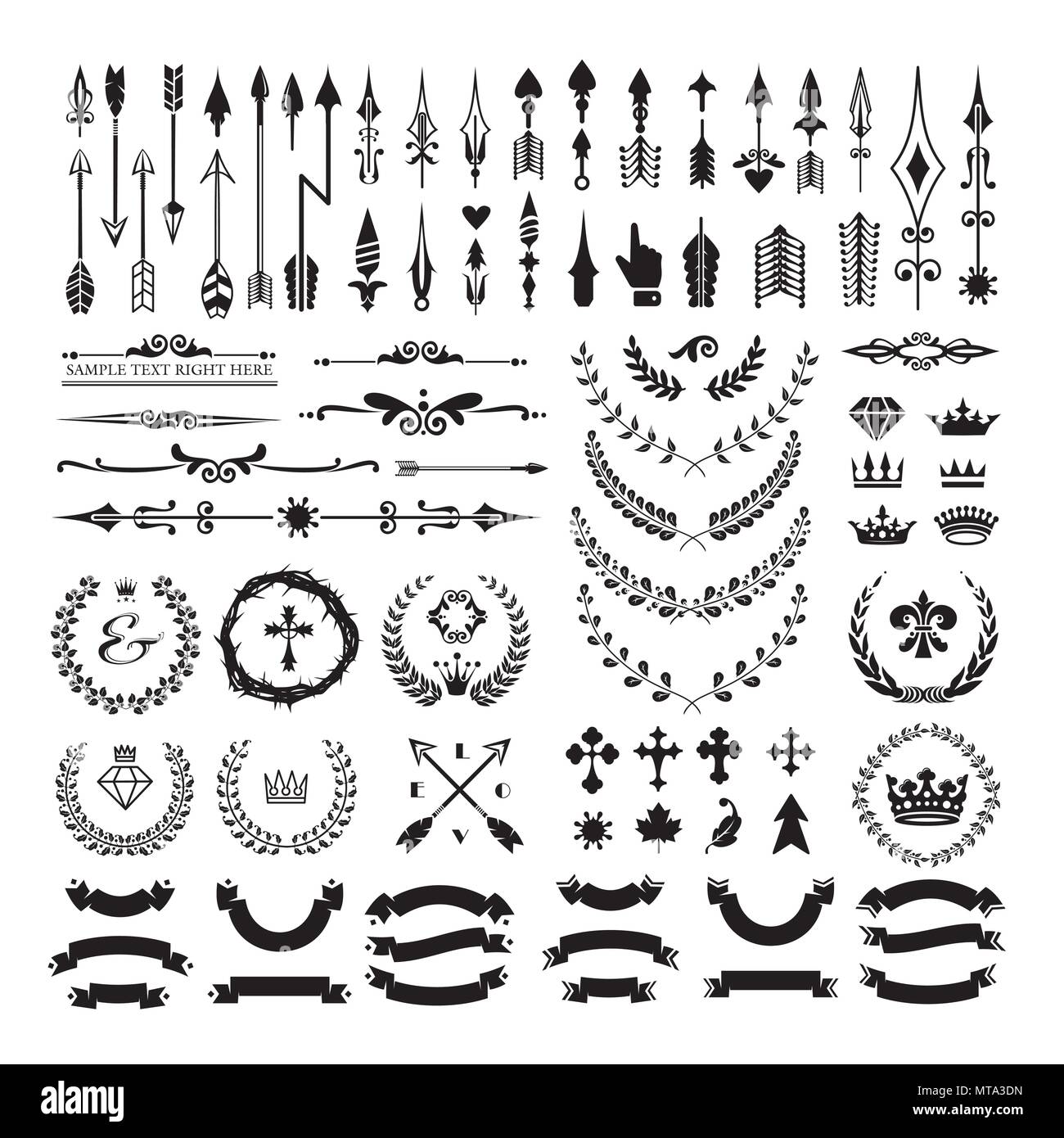 Set of decorative design elements and page decor Stock Vector Image ...
