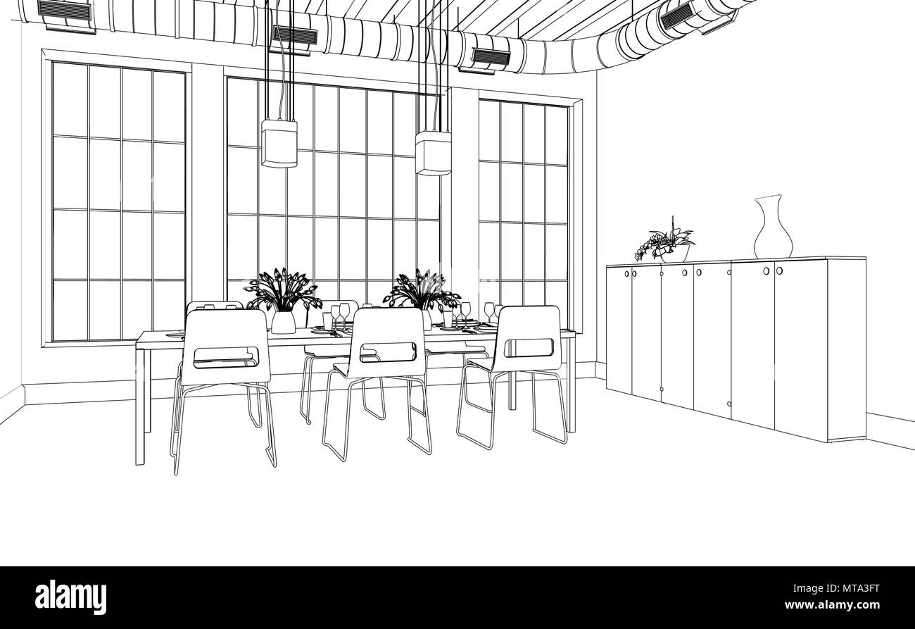 Dining Room Drawing Design