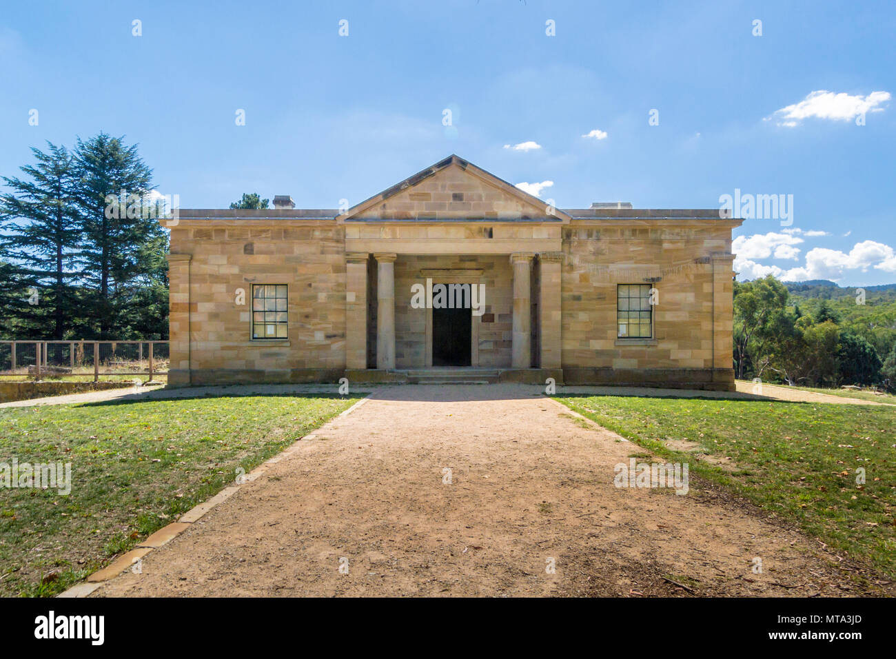 Hartley Courthouse entrance, historic building in Hartley, New South ...
