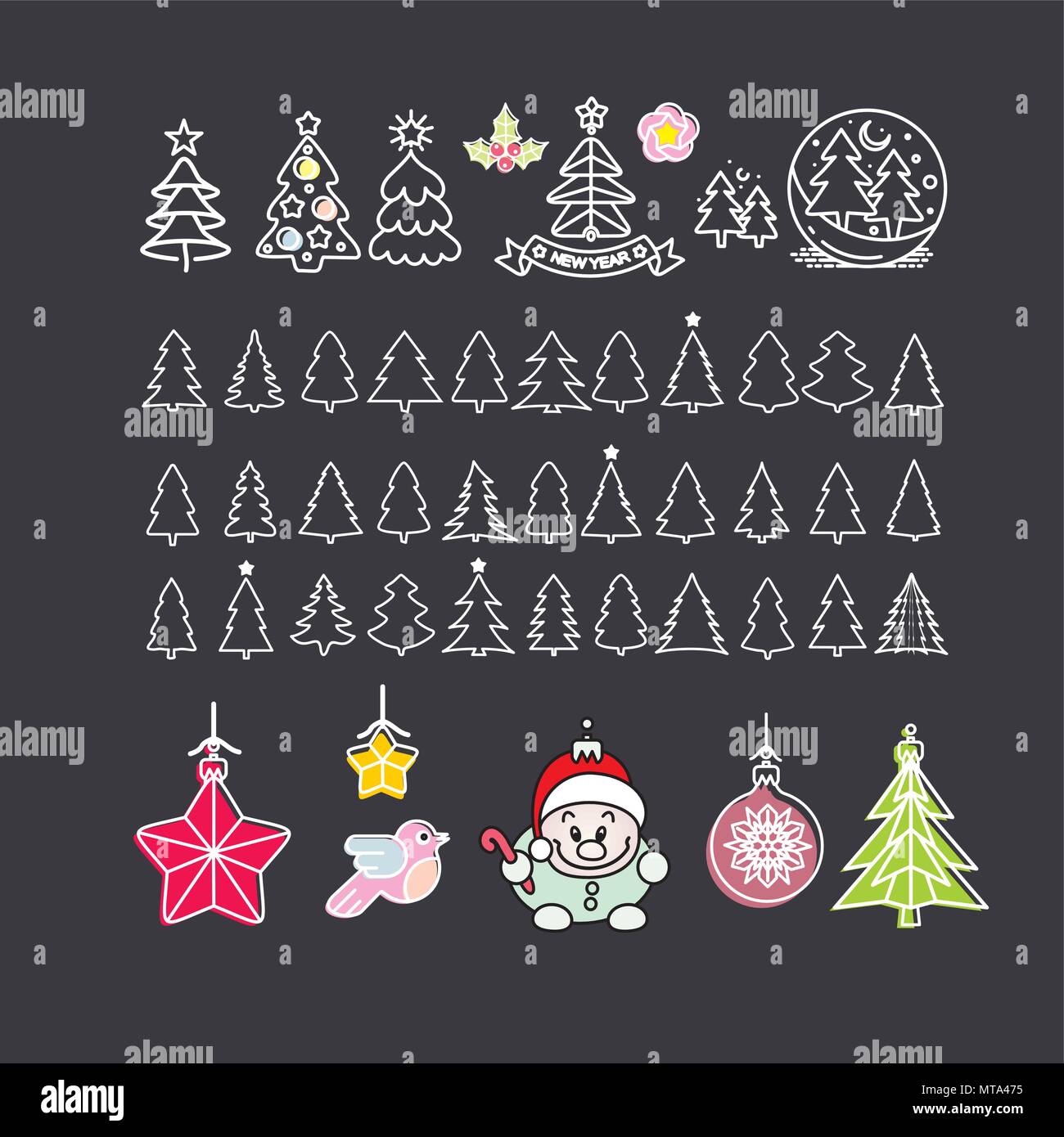 Collection holiday decorations natural Stock Vector Images - Alamy