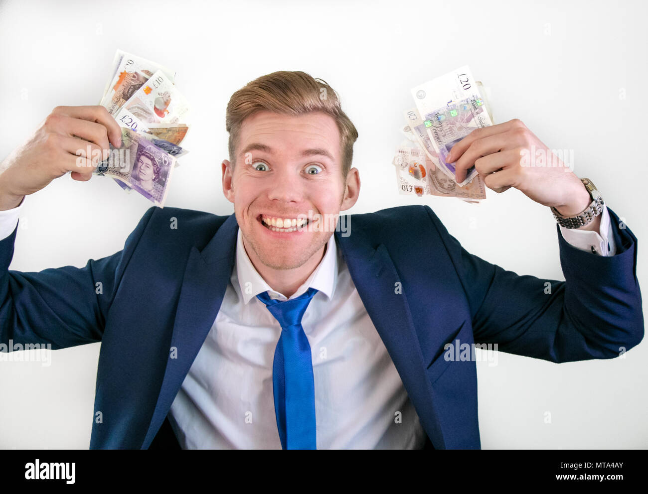 Money happy banknotes sterling hi-res stock photography and images - Alamy