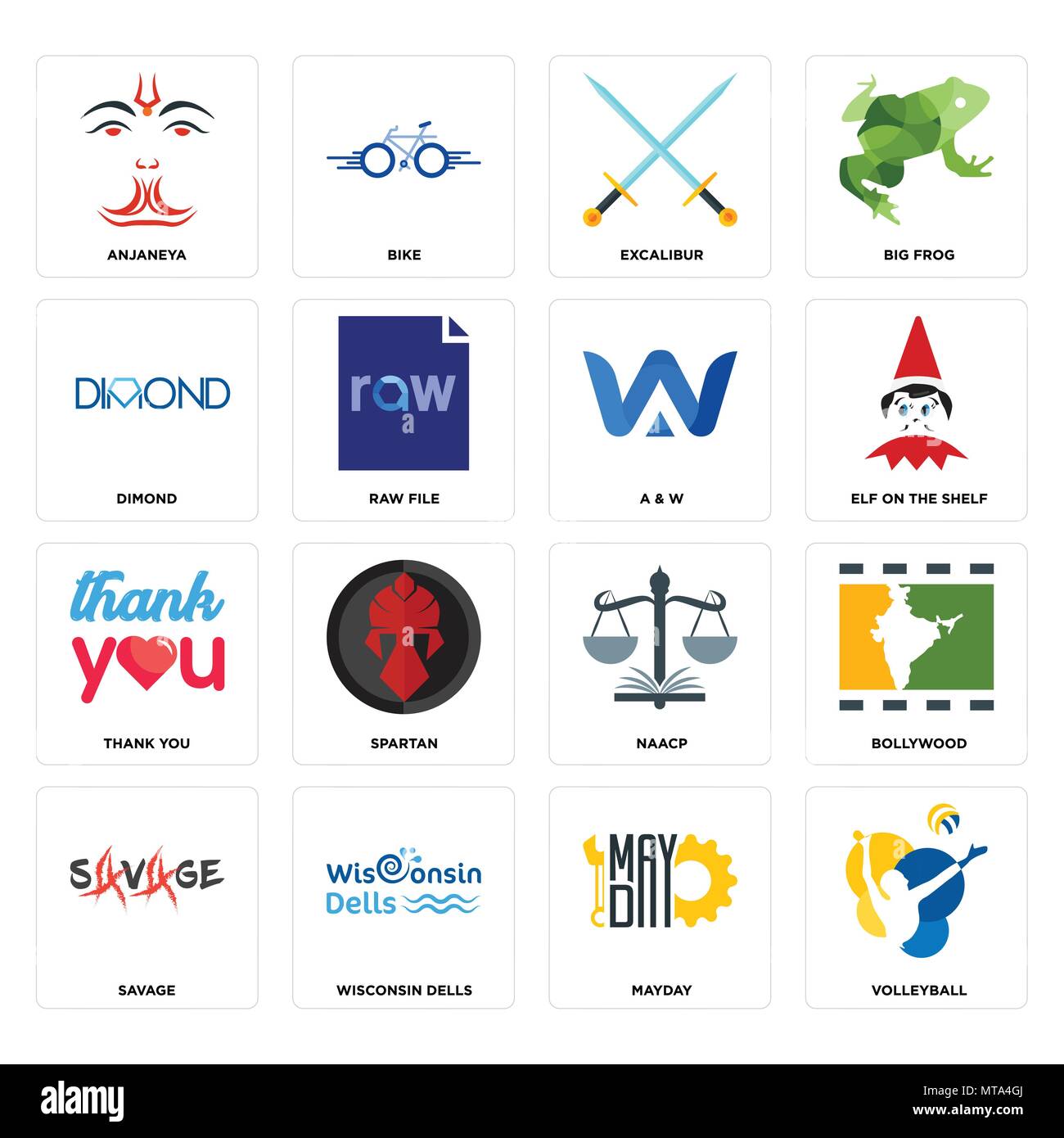 Set Of 16 simple editable icons such as volleyball, mayday, wisconsin ...