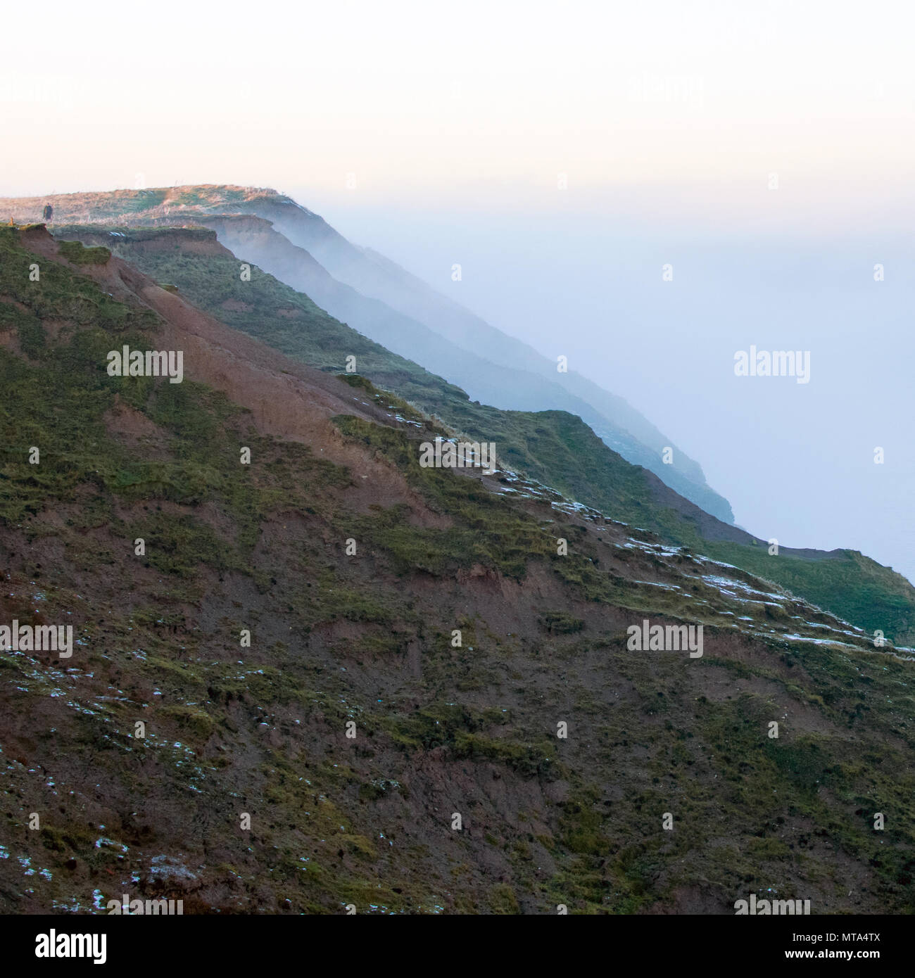 Mist and Sunset, Filey, North Yorkshire UK Stock Photo - Alamy