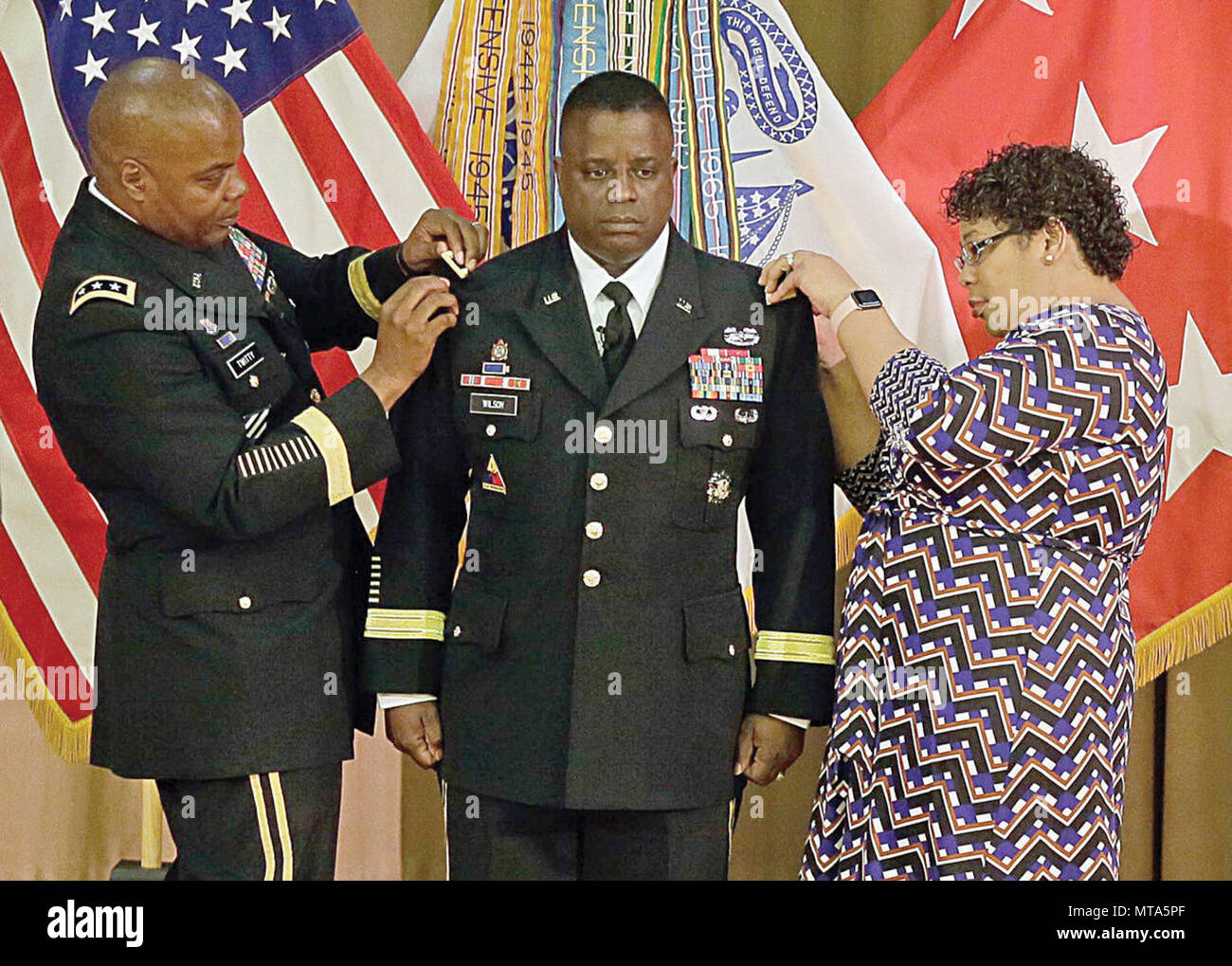 Brig. Gen. David Wilson, Chief of Ordnance, stands at attention while ...