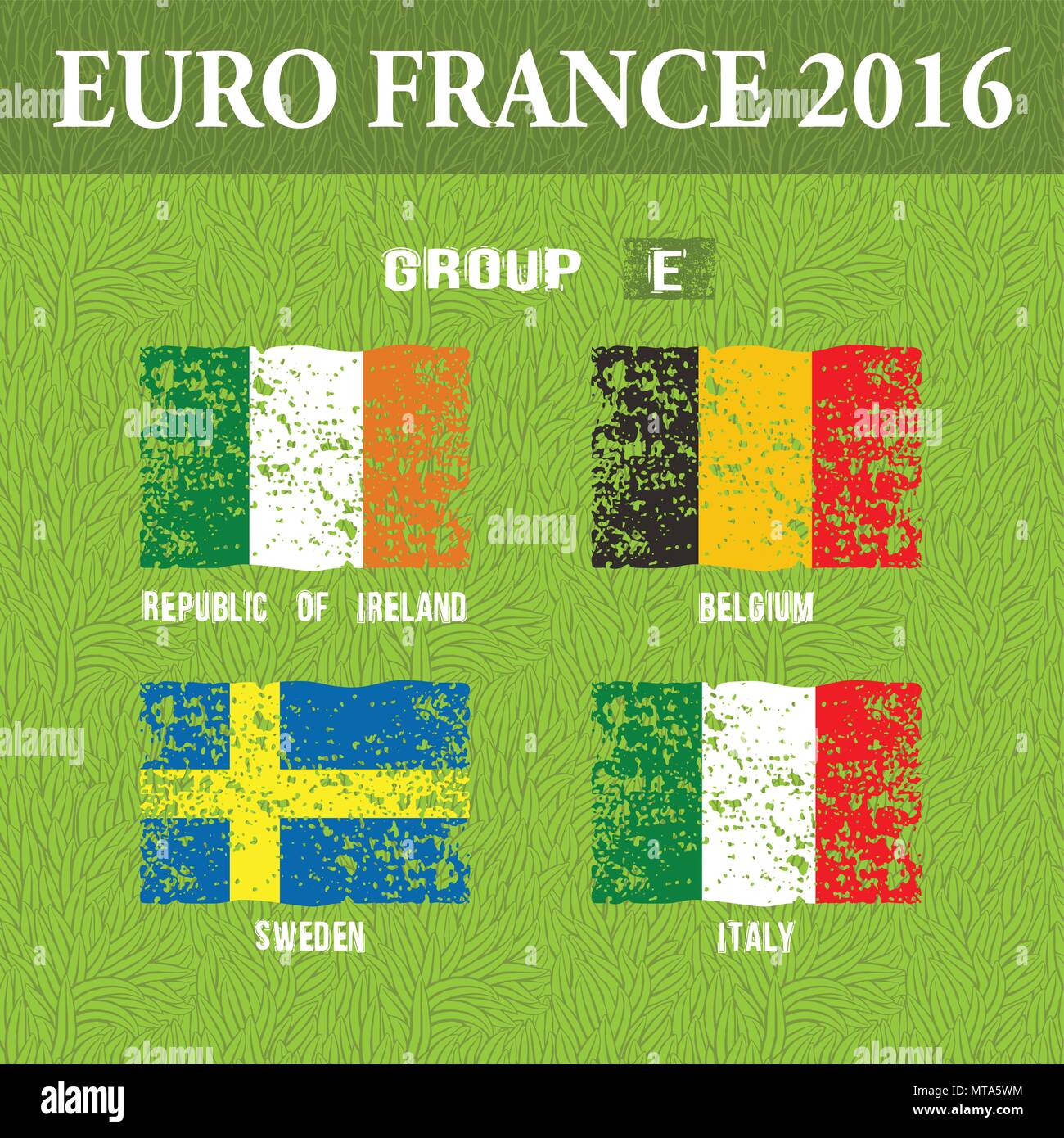 European football championship 2016 in France groups E. Vector ...
