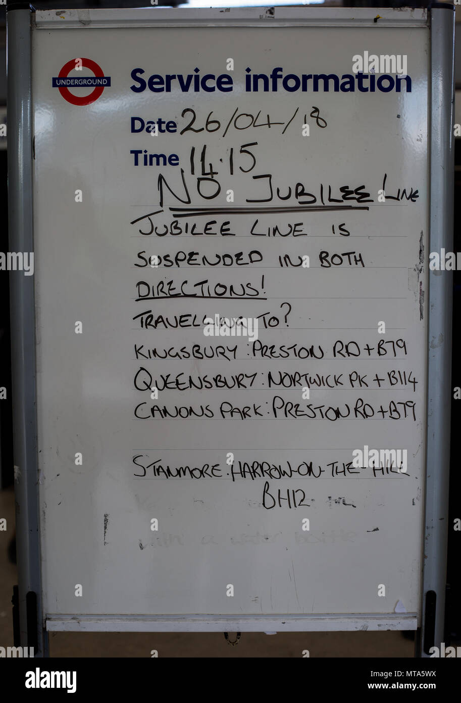 The entire Jubilee Line was suspended following a power failure ...