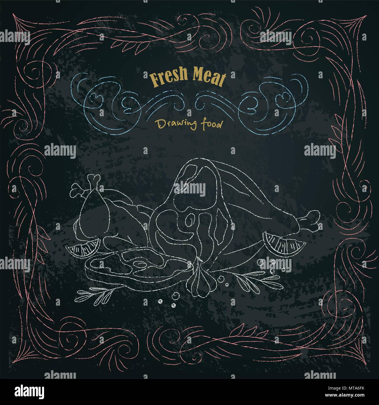 Supermarket shopping poster with organic food. Grocery store. Food shop ...