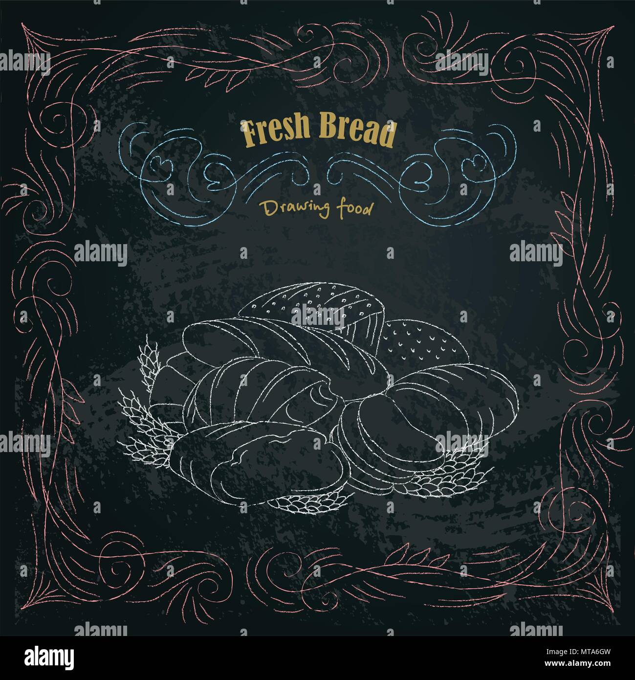 Supermarket shopping poster with organic food. Grocery store. Food shop ...