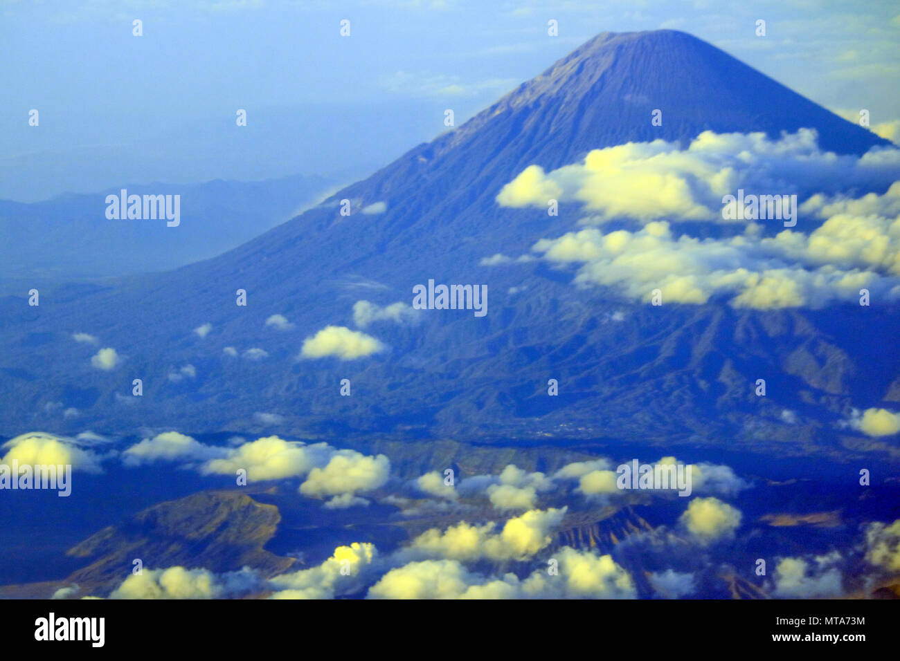 aerial bromo and semeru volcano, east java, indonesia Stock Photo - Alamy
