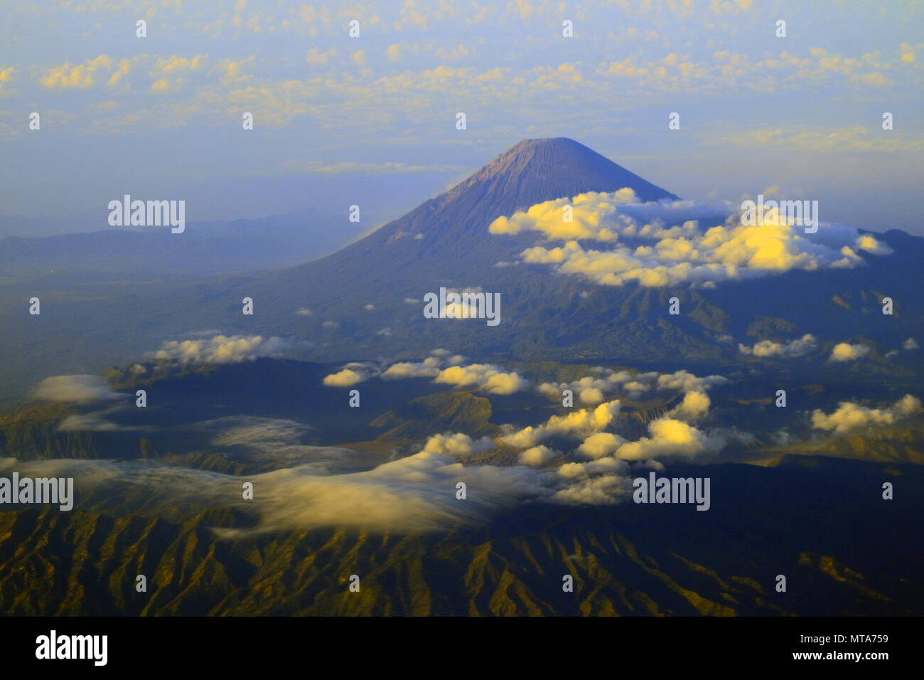aerial bromo and semeru volcano, east java, indonesia Stock Photo - Alamy