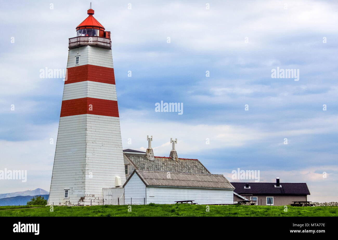 Alesund, Norway - the Alnes Lighthouse was established in 1852 to guide ...